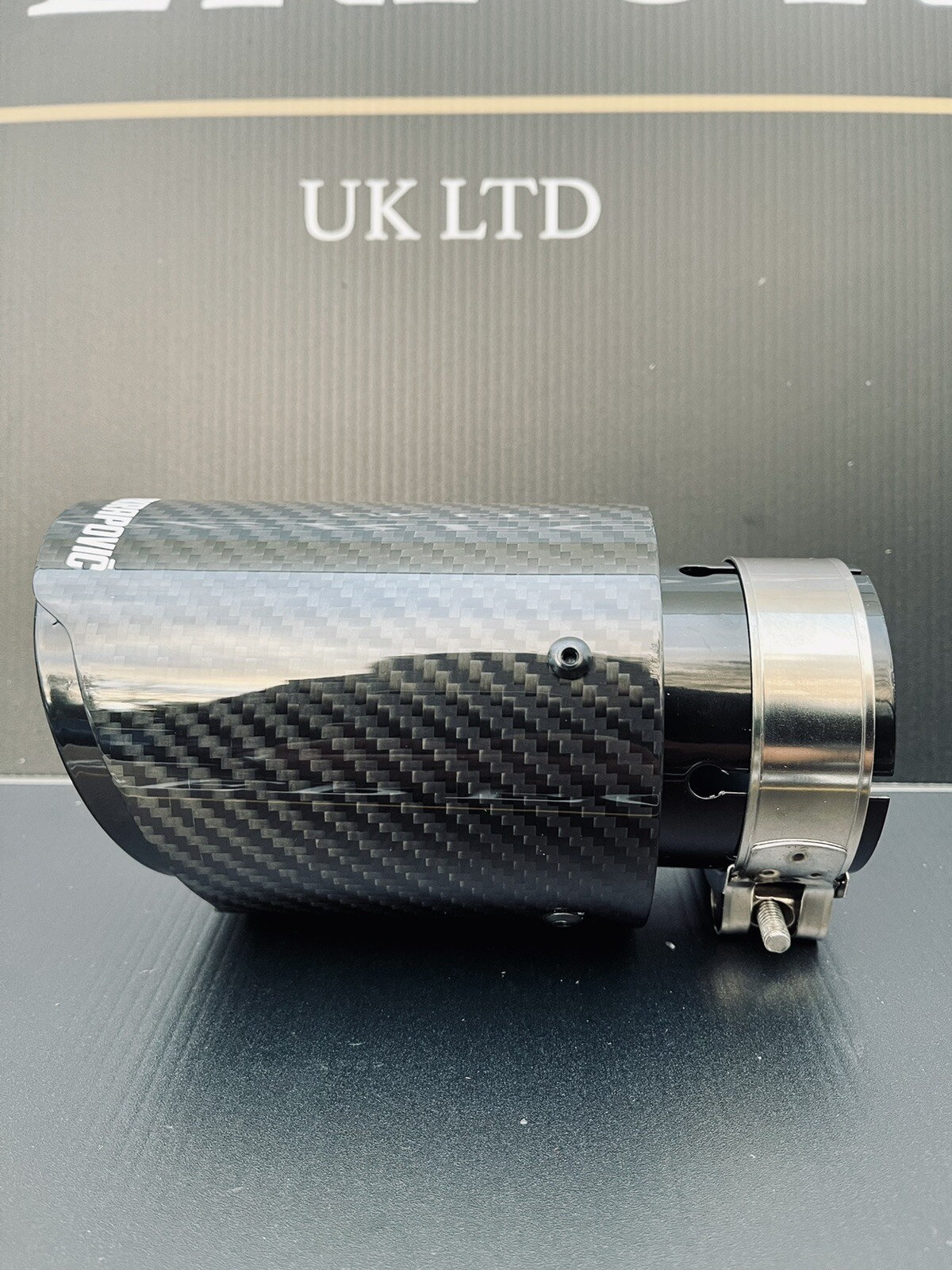 GLOSS BLACK CARBON FIBRE AKRAPOVIC EXHAUST TIPS 3.5” UNIVERSAL ...