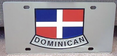 Dominican Republic flag vanity license plate tag stainless steel ...