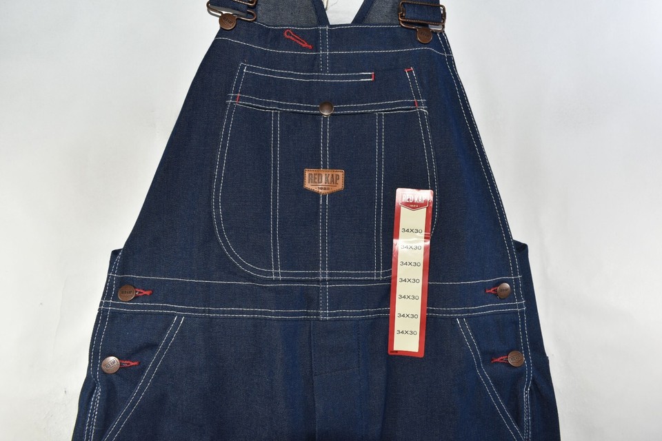 New Red Kap Bib Overalls Carpenter Classic Fit Blue Jean Denim Mens ...