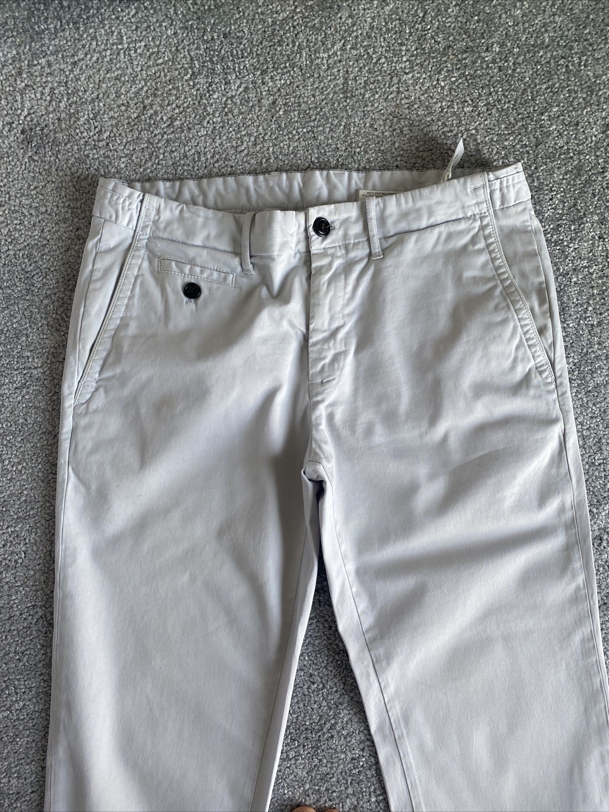 Zara Man Chinos Trousers Pants Light Grey Zip Fly 32”x 32” Cotton ...