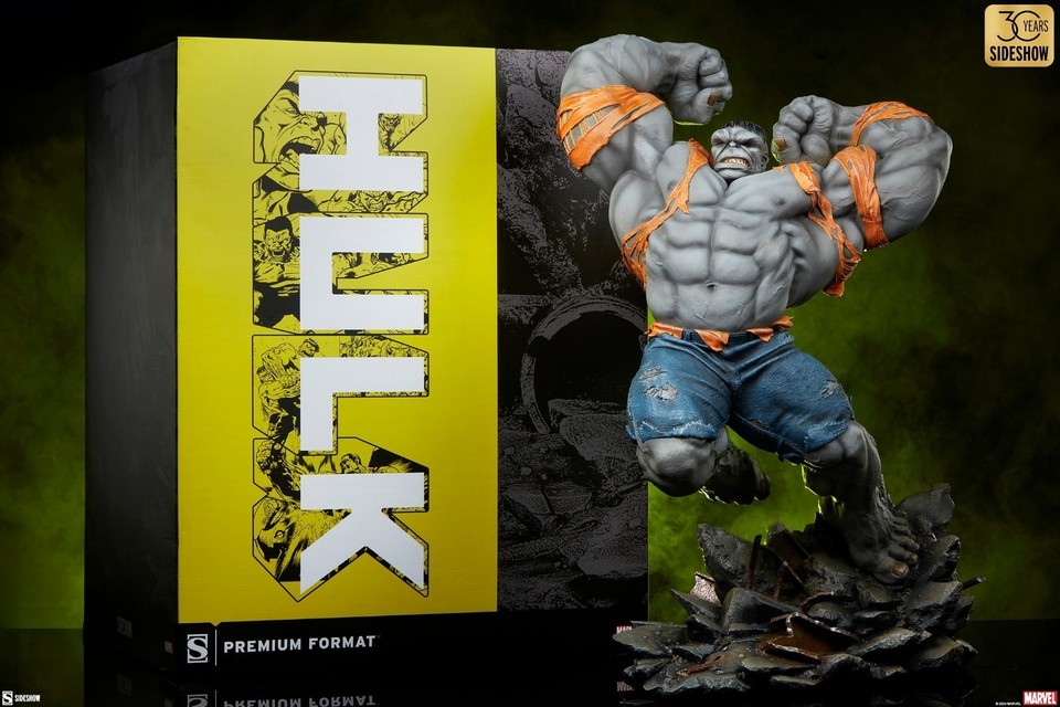 Sideshow Grey Hulk Incredible Origins 29"H x 15"W x 18"D, Sealed Box | eBay