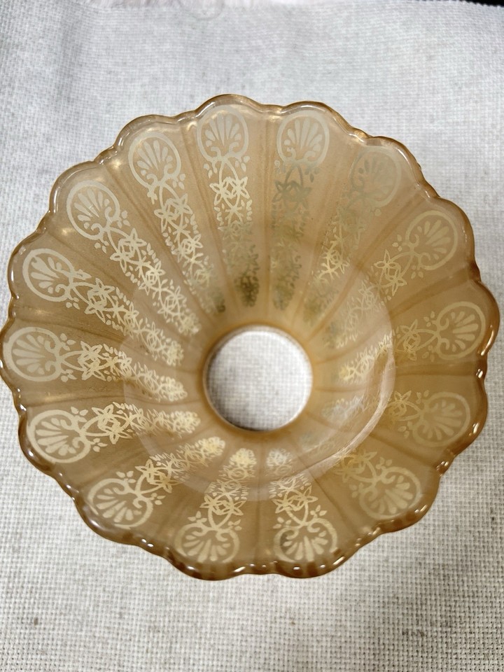 Antique Glass Gas Lamp Shade Gasolier Chandelier Victorian Floral ...