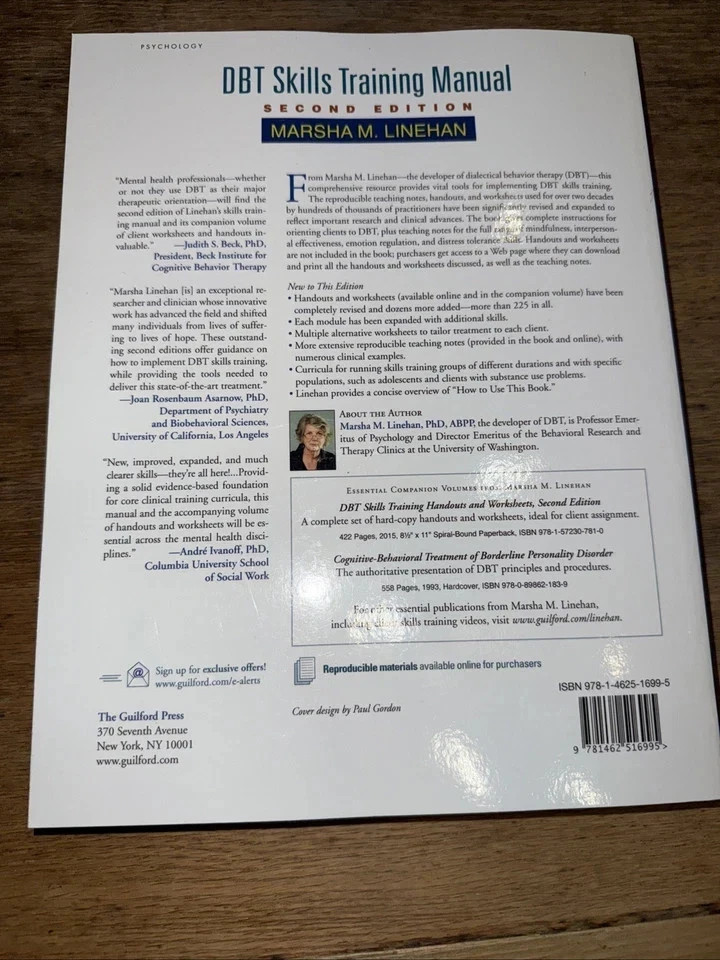 DBT Skills Training Manual, Second Edition by Marsha M. Linehan ...
