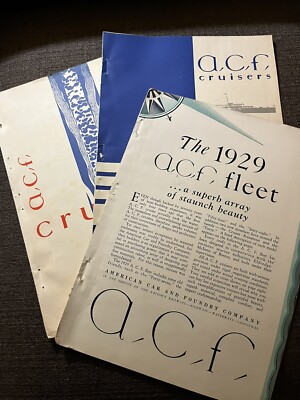 1929 1930 1931 ACF CRUISER MOTOR BOATING COLOR AD INSERT, FEBRUARY NYC ...
