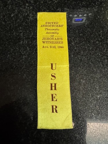 WATCHTOWER UNITED ANNOUNCERS ASSEMBLY CAFETERIA USHER RIBBON 1944 | eBay