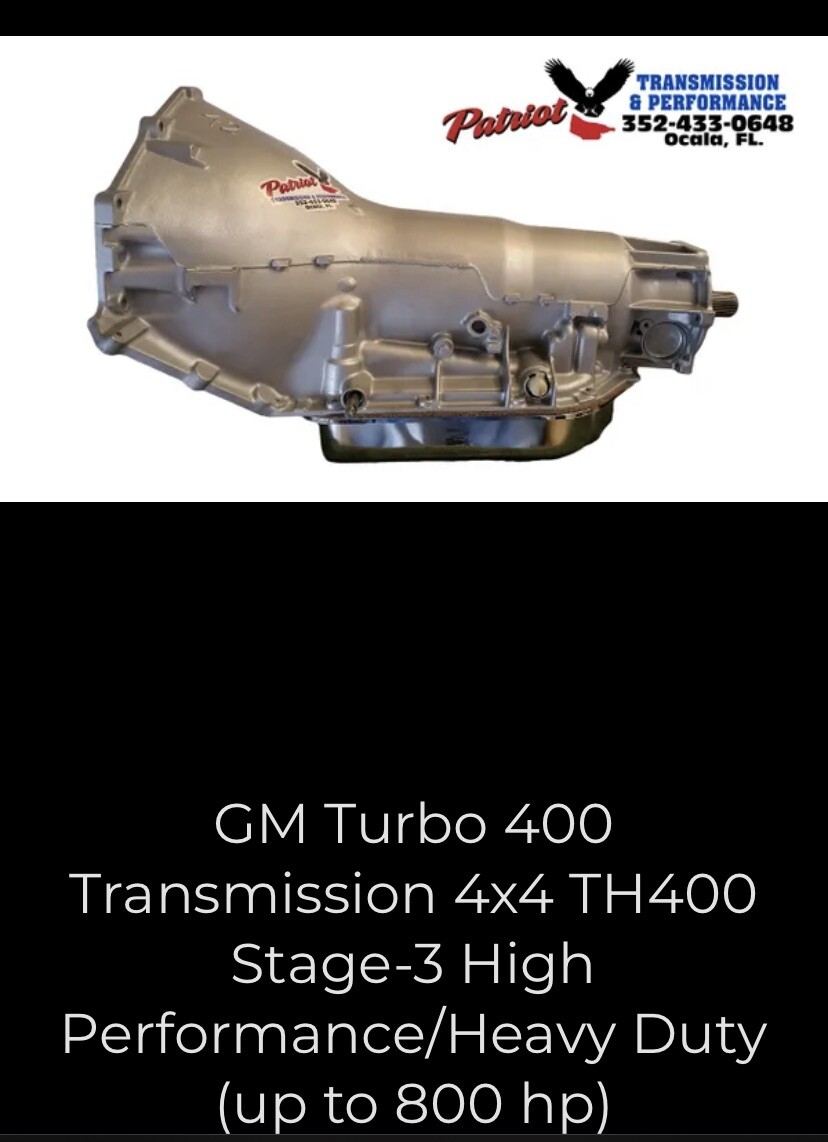 NEW PERFORMANCE Stage 3 TH400 TURBO 400 TRANSMISSION TH400-3R GM CHEVY ...