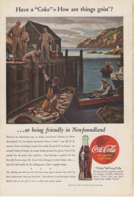 Vintage WW ll August 1944 Coca Cola Print Ad "Have a Coke=How are ...