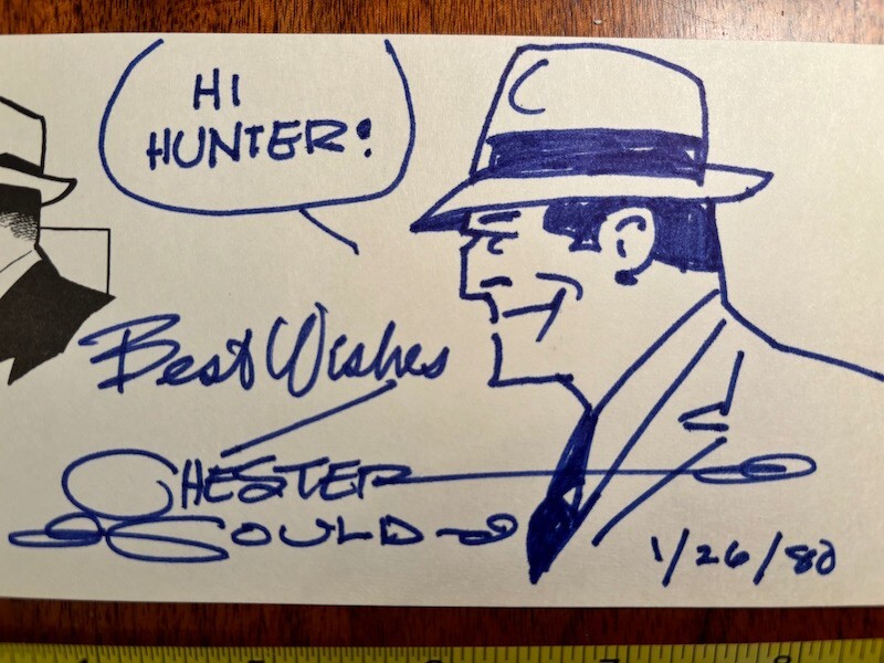 REMARKABLE ORIGINAL HAND DRAWN DICK TRACY SKETCH SIGNED BY ARTIST ...
