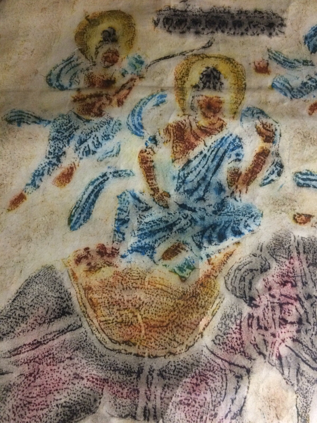 Ting Chou-Fong Artist 1973 Stone Rubbing on Rice Paper Signed & Red ...