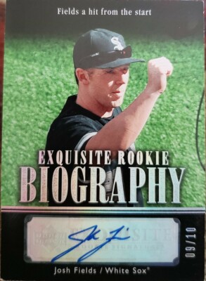 JOSH FIELDS 2007 UD Exquisite Rookie Signature Biography AUTO Autograph ...