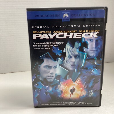 Paycheck-DVD-2003-Special Collector's Edition-Ben Afflack-action Sci-Fi ...