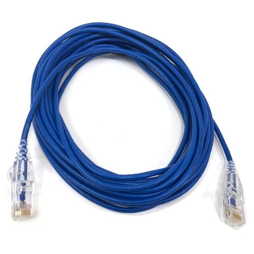 Micro Connectors, Inc Patch Cable 15' Cat 6A 28 AWG Ultra Slim Blue (5 ...