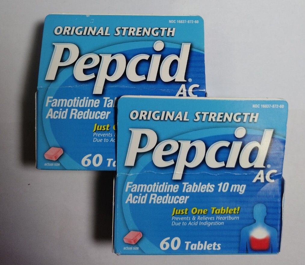 Damaged Box-2 Pack- Pepcid AC Original Strength Acid Reducer 60 Tablets ...