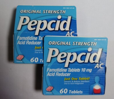 Damaged Box-2 Pack- Pepcid AC Original Strength Acid Reducer 60 Tablets ...