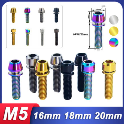 M5 Titanium Ti Bike Stem Socket Bolts Taper Cap Head Allen Conical With ...