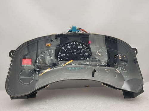 99-02 CHEVROLET SILVERADO USED INSTRUMENT CLUSTER P#15758075 CRACKED | eBay