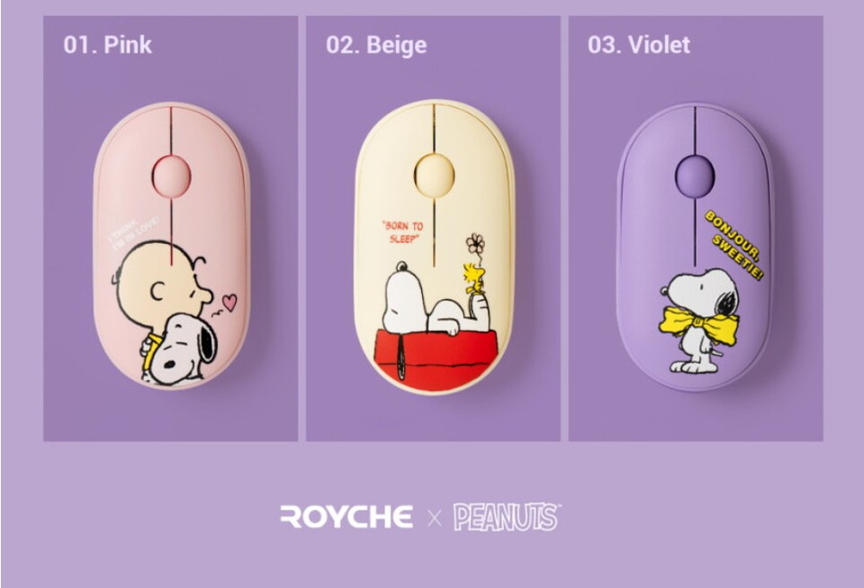 PEANUTS Snoopy Bluetooth Mouse 2.4Ghz Wirless Silent Mouse IPAD ...