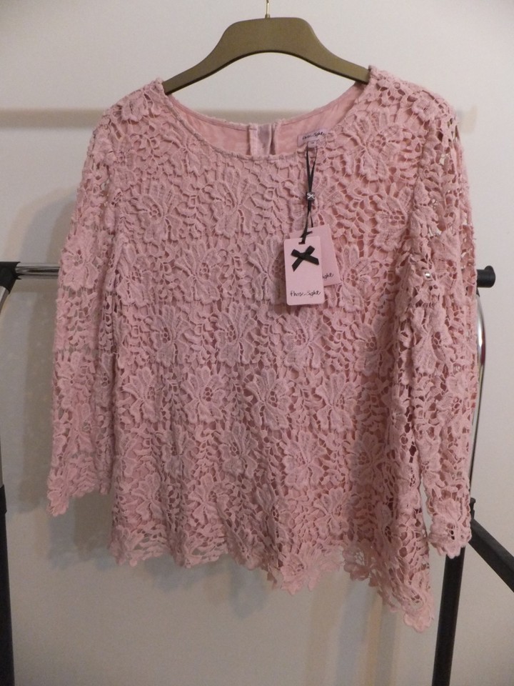 womens phase 8 zanna lace blouse size18 in pale pink new | eBay UK