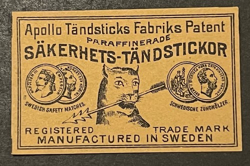 Travelstamps: Sweden Matchbox Label - Apollo Factory - Säkerhets ...