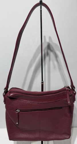 STONE & CO. PURSE Leather Shoulder Bag Purse w/ Adjustable Strap, Dark ...