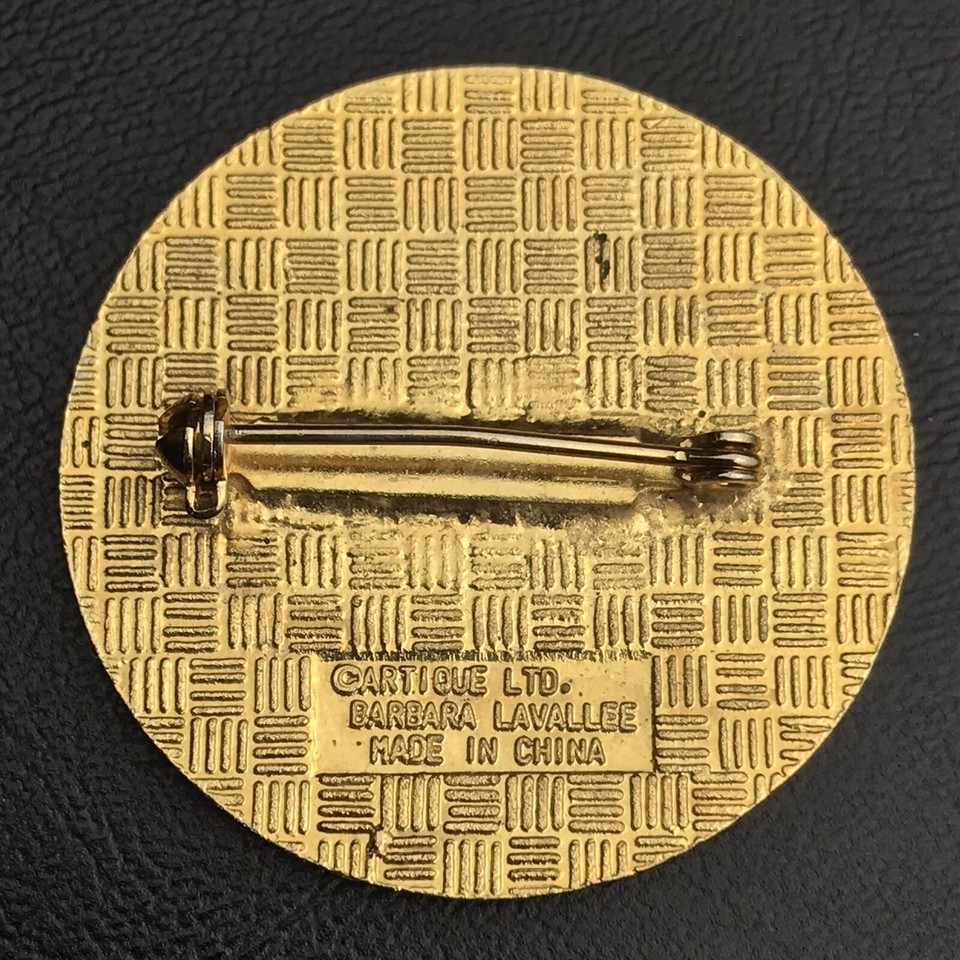 Barbara Lavalee Pin Alaska Native Eskimo Woman Cloisonné Gold Tone ...