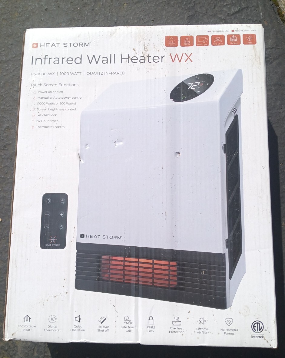 HEAT STORM Smart Electric Heater 1,000-Watt Infrared Wall Mountable ...