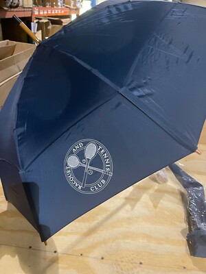 GustBuster Classic 48" Dual Canopy Windproof Umbrella Navy with logo | eBay