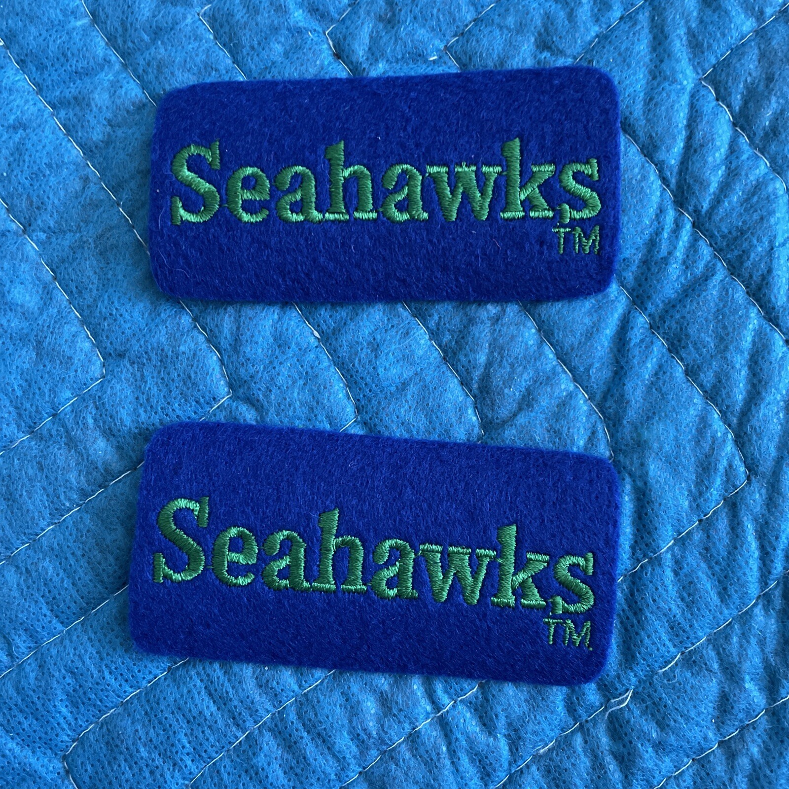 LOT OF (2) NFL SEATTLE SEAHAWKS 3.5X1.75 EMBROIDERED IRON ON PATCHES | eBay