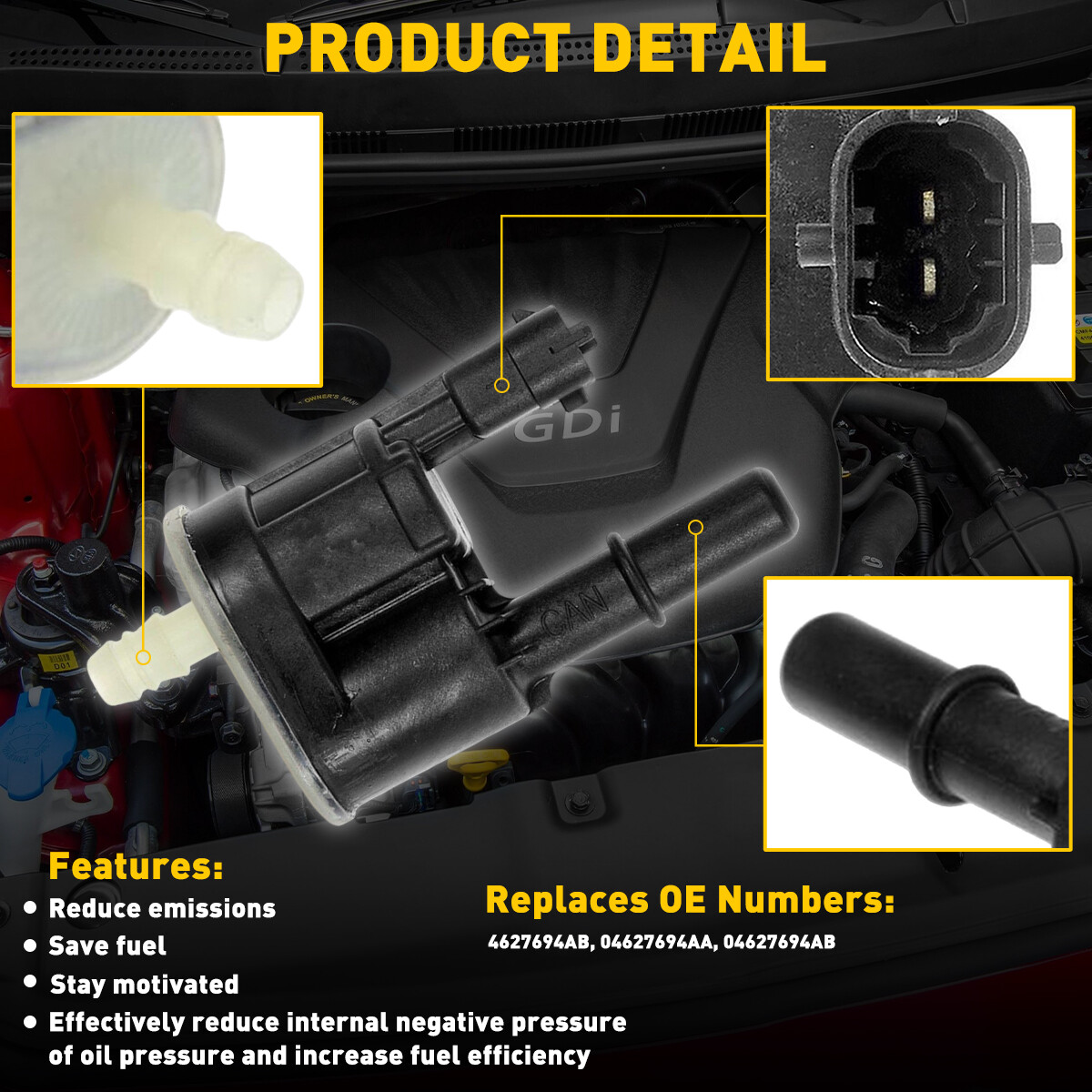 Vapor Canister Purge Valve For Chrysler Dodge Jeep Ram ProMaster ...