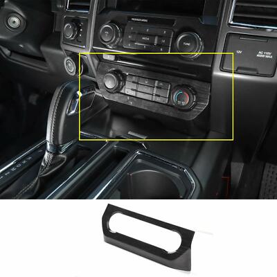 17-21 Ford F250 F350 Molded Black Wood Grain Climate Control Dash Trim ...