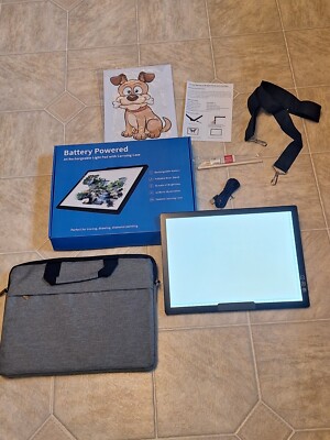 A4 LED Rechargeable Light Pad with padded carrying case, foldable riser ...