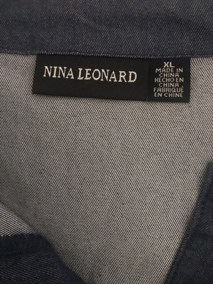 Nina Leonard Lightweight Stretch Denim Jacket Light Wash Size XL | eBay