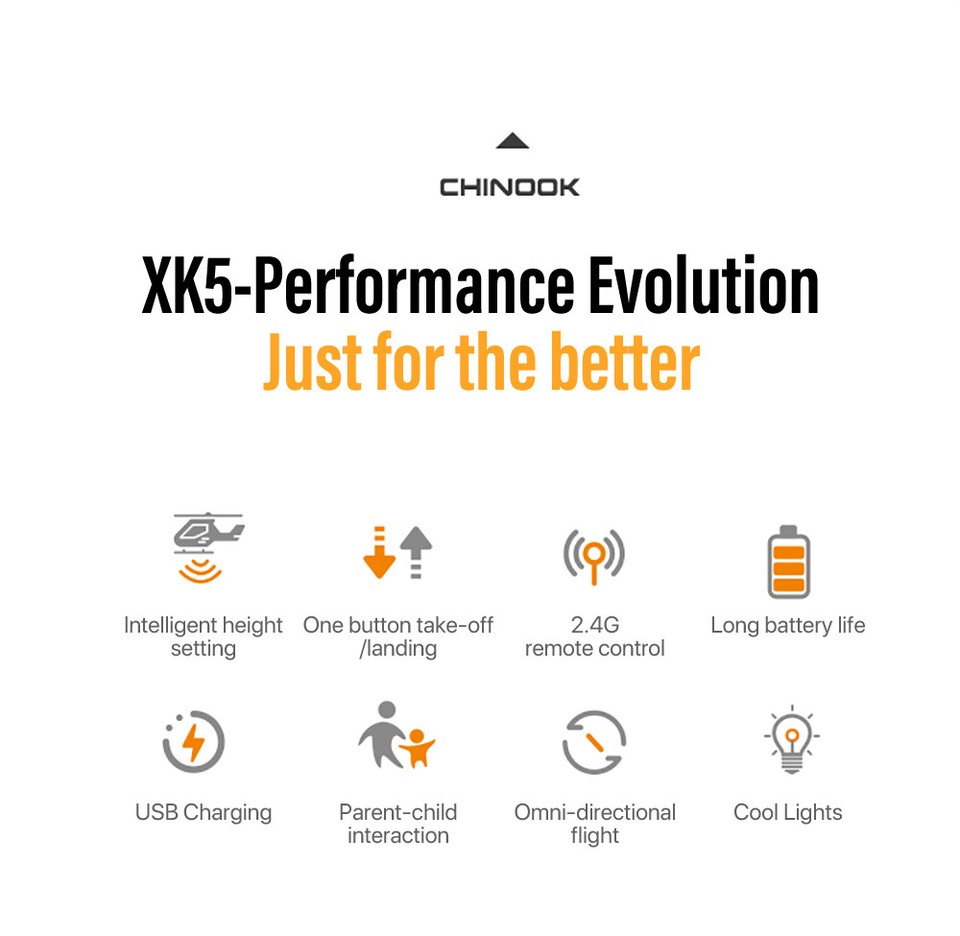 RC Helicopter XK5 Chinook 3.5CH 2.4G Smart Height Setting Remote ...