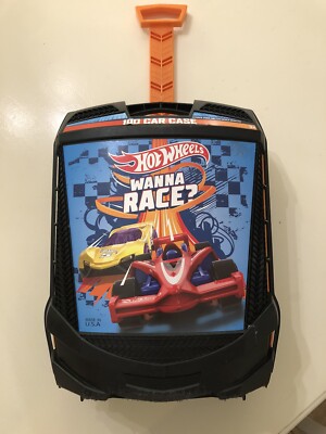 Hot Wheels Wanna Race 100 Car Case, Moveable w/Wheels, Handle Extends ...