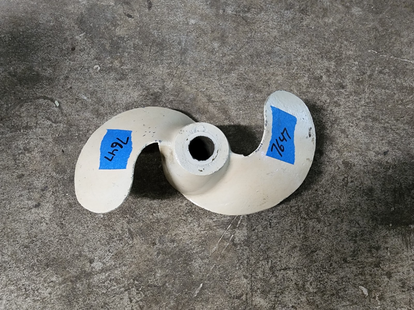 ALUMINUM 2 BLADE 7 3/4" X PITCH UNKNOWN PROPELLER, PIN DRIVE HUB, P7647 ...
