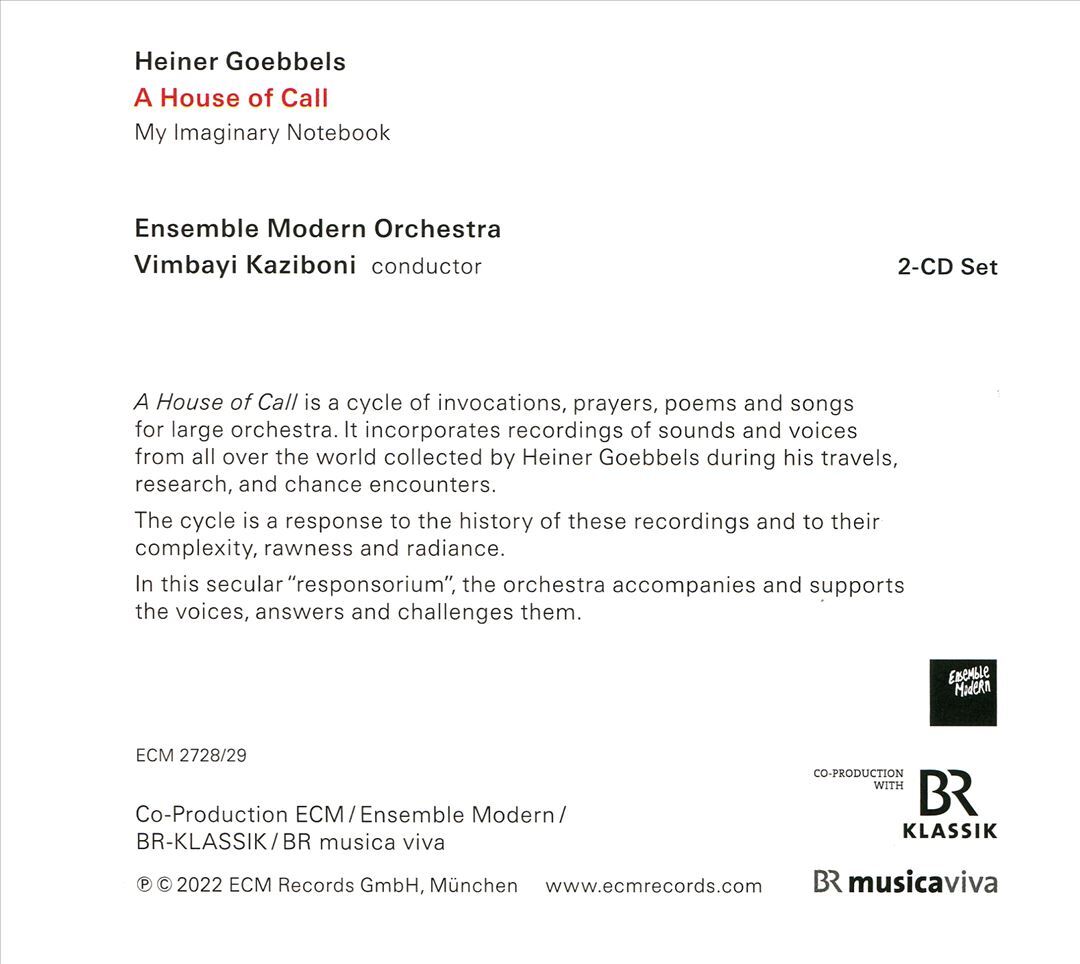 VIMBAYI KAZIBONI / ENSEMBLE MODERN ORCHESTRA HEINER GOEBBELS: A HOUSE OF CALL: M 28948580392| eBay