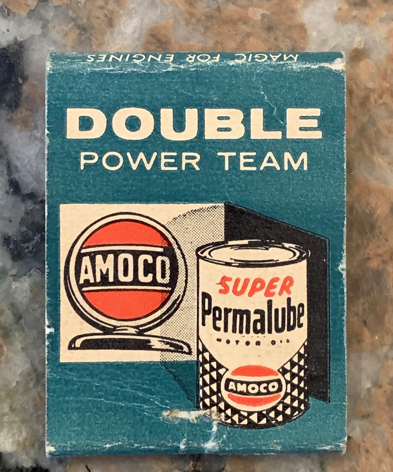 1940’s Magic For Engines Amoco 586 Gasoline Double Power Team Match ...