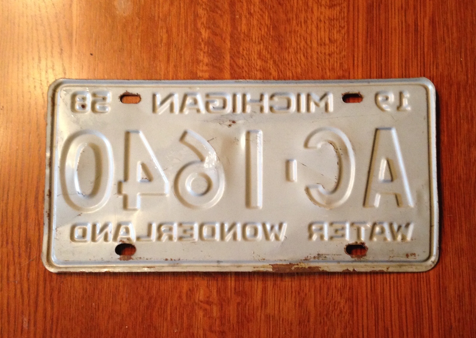 Vintage Antique 1958 Michigan License Plate- White Water Wonderland | eBay