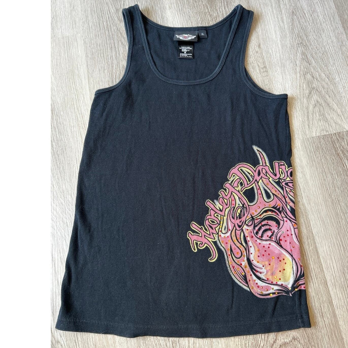 Harley Davidson flaming rose tank top size xl - Gem