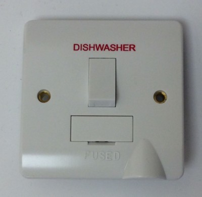 13 AMP SWITCHED FUSE SPUR DP WHITE 'DISHWASHER' ENGRAVED CMA051 | eBay