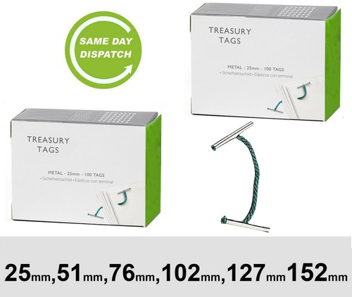Treasury Tags Metal Ended Various Sizes 25mm 51mm 76mm 102mm 127mm ...