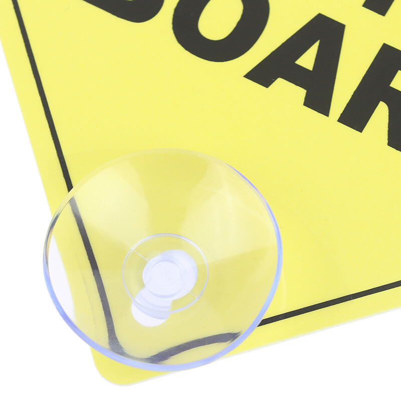 2Pcs Baby On Board SAFETY Car Window Suction Cup Yellow REFLECTIVE ...