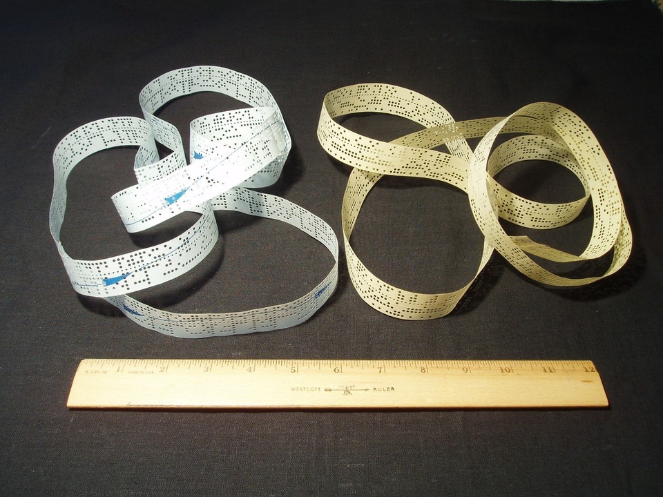 10 Feet of Rare Computer Punched Paper Tape, Historic, 50 Years Old ...