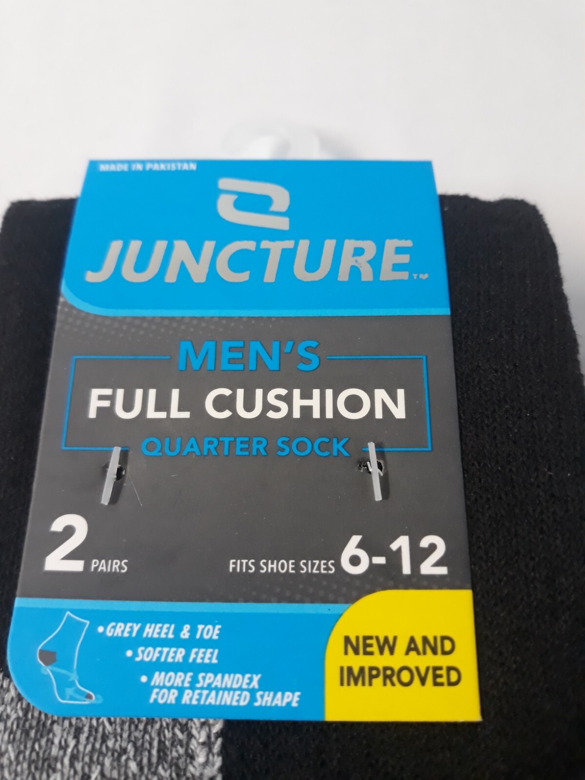 Lot of 3 Juncture Two Pairs Men Quarter Socks Full Cushion Fits Shoe ...
