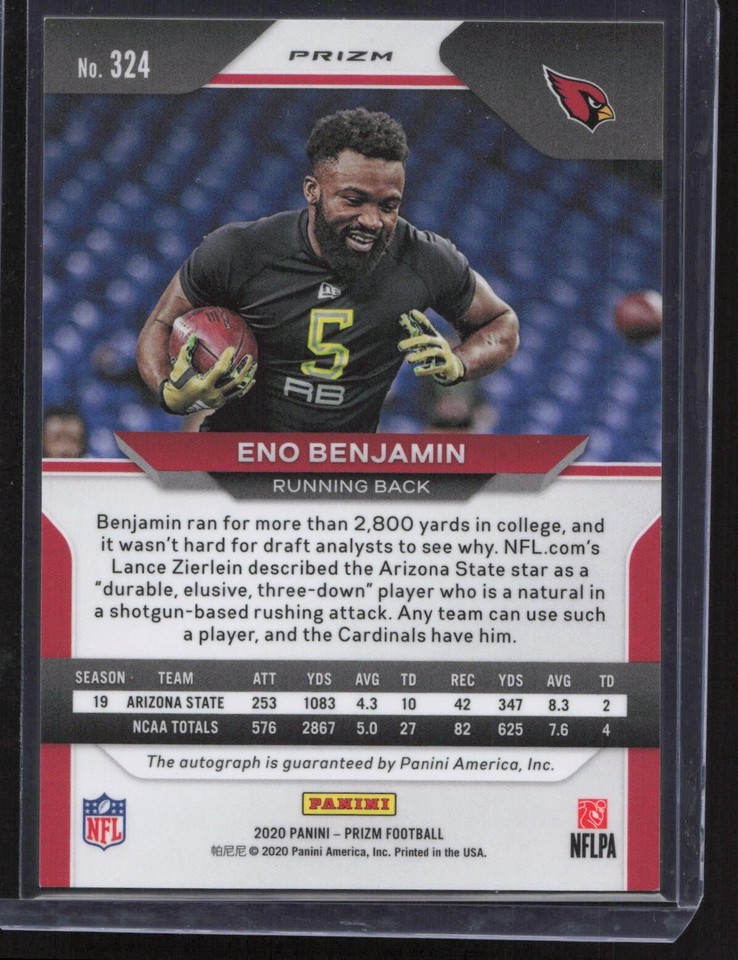 2020 Panini Prizm Eno Benjamin Autograph Green Pulsar Rookie RC #324 ...