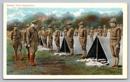 Postcard US Army Soldier Shelter Tent Inspection WWI | eBay