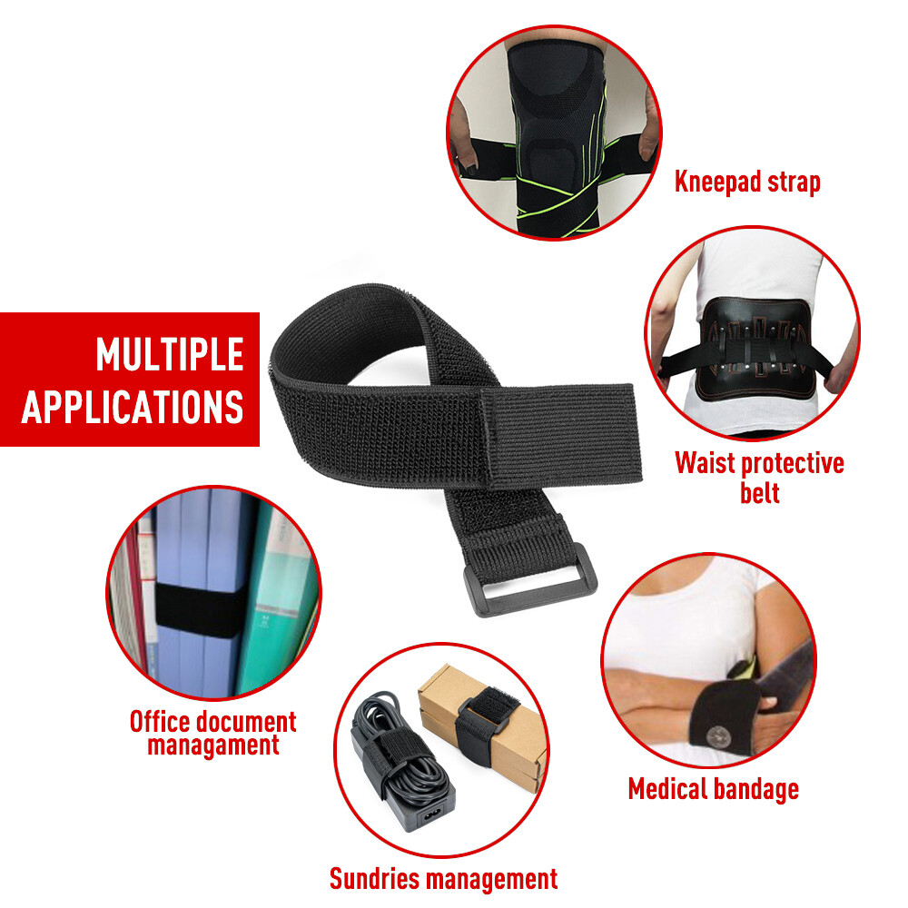 Hook and Loop Adjustable Elastic Strap with Plastic Buckle Ring 15 30 ...