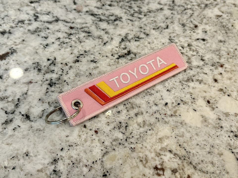 Pink Retro Vintage Stripes TRD Racing Keychain Keys For Toyota Lexus ...