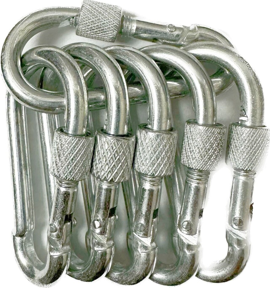 4.7 Inch Locking Carabiner Clips- Stainless Steel Spring Snap Hook ...