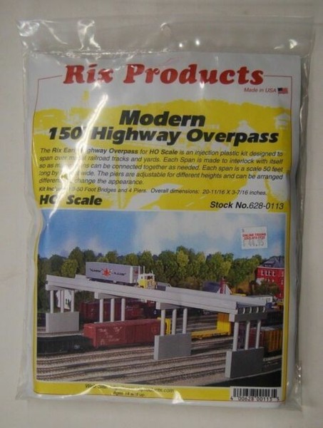 Modern 150' Highway Overpass With 4 Piers Kit by Rix Products -ho-scale ...
